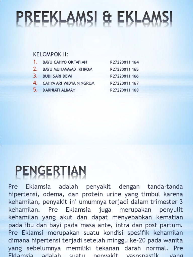 Preeklamsi & Eklamsi | PDF