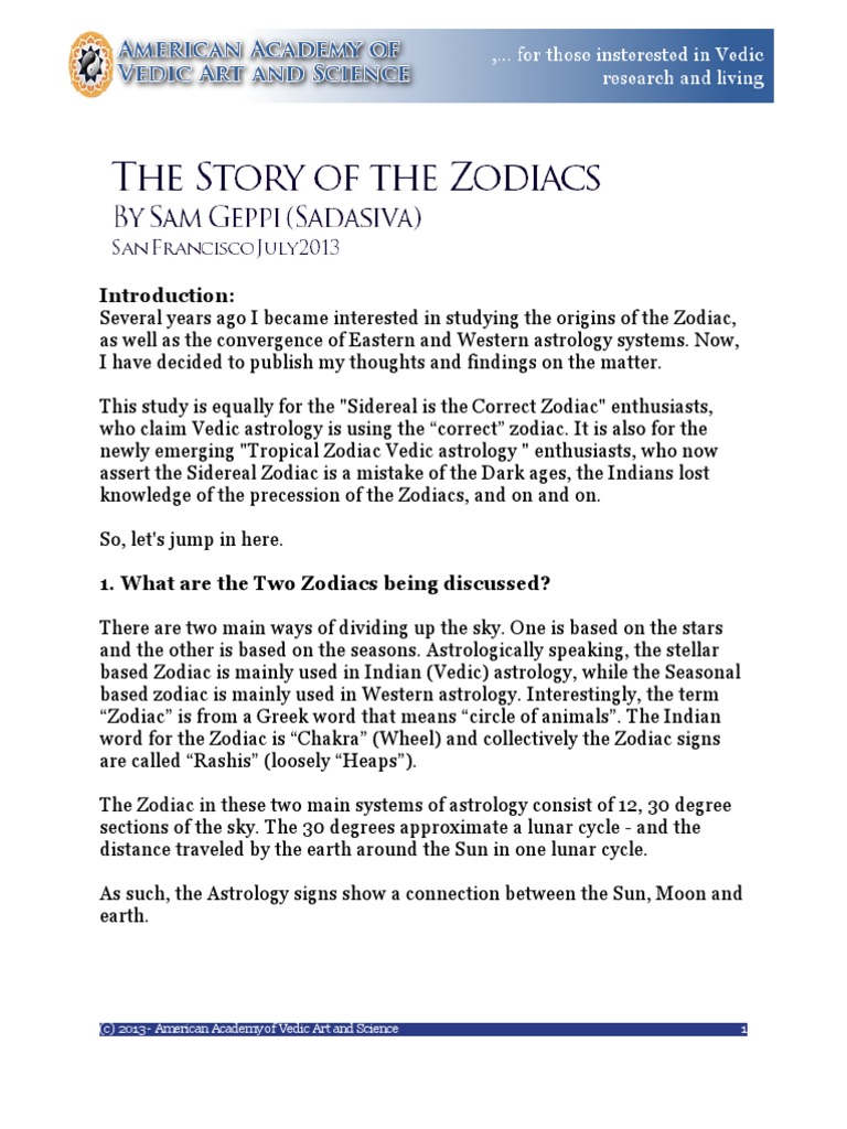 Story of The Zodiac | PDF | Zodiac | Astrological Sign