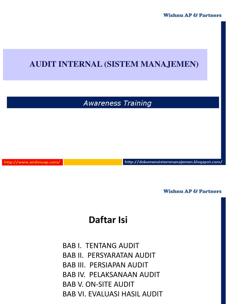 Materi Presentasi Audit Internal | PDF
