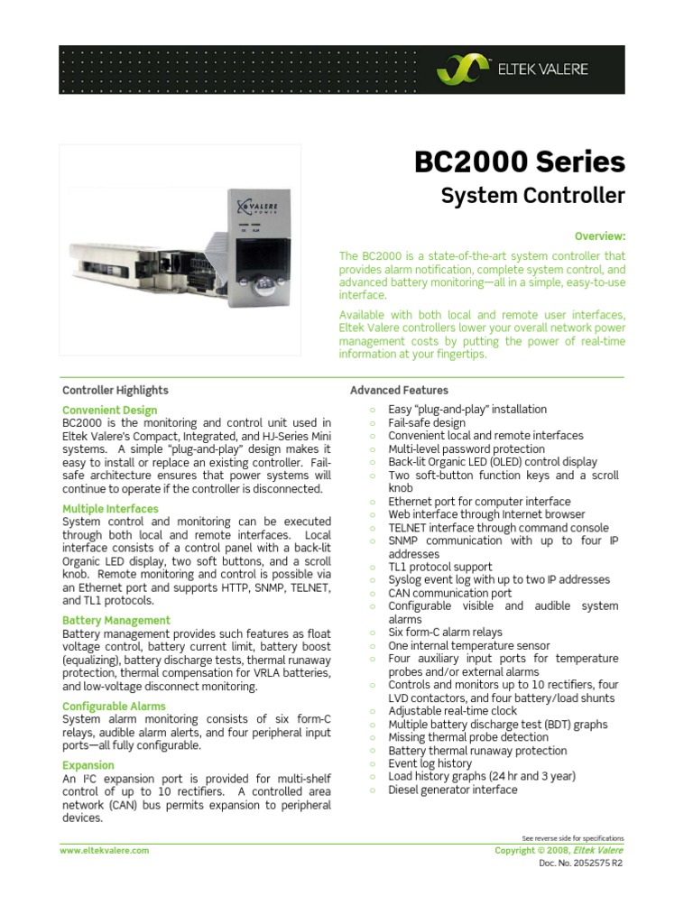 BC2000 Controller v2 | PDF | Input/Output | Computer Network