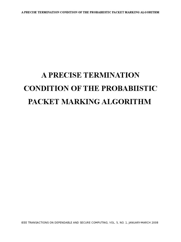 A Precise Termination Condition of The Probabiistic Packet Marking Algorithm | PDF | Object ...