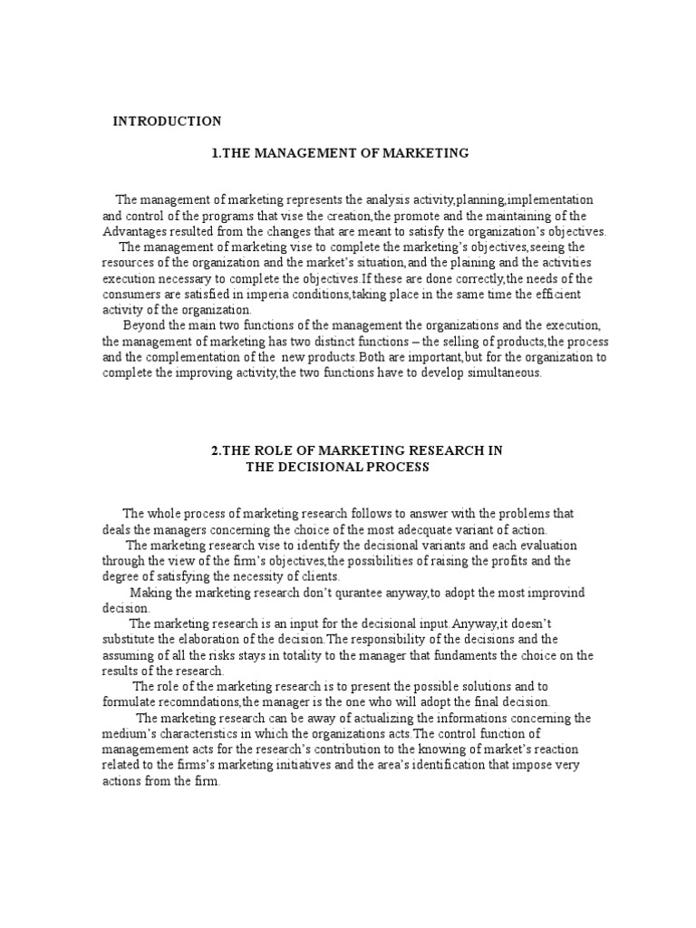 The Management of Marketing | PDF | Marketing Research | Marketing