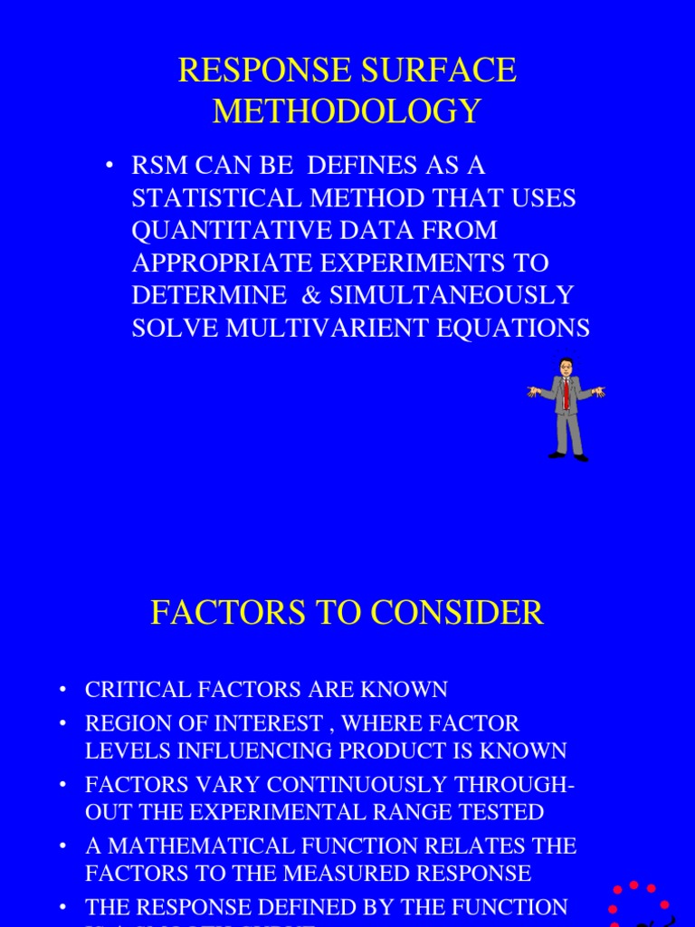 Response Surface Methodology Experiment Statistics