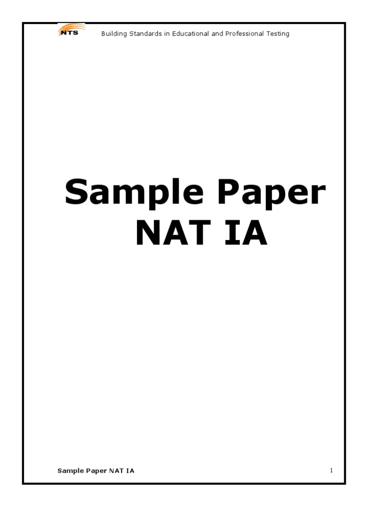 BUITEMS Entry Test Sample Paper NAT IA | PDF | Travel Visa | Quran