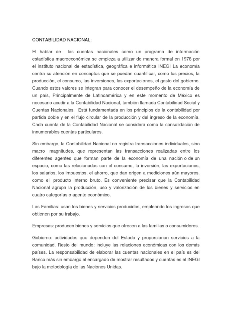 Contabilidad Nac. | PDF | Producto Interno Bruto | Producto nacional bruto
