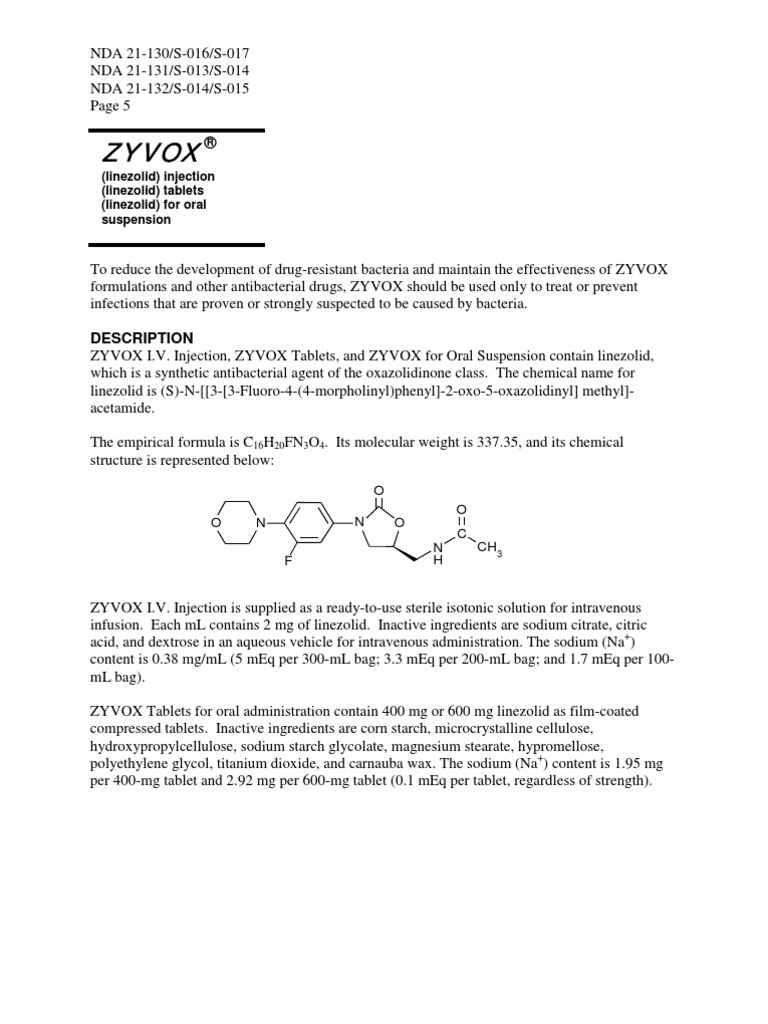 Linezolid - Zyvox | PDF