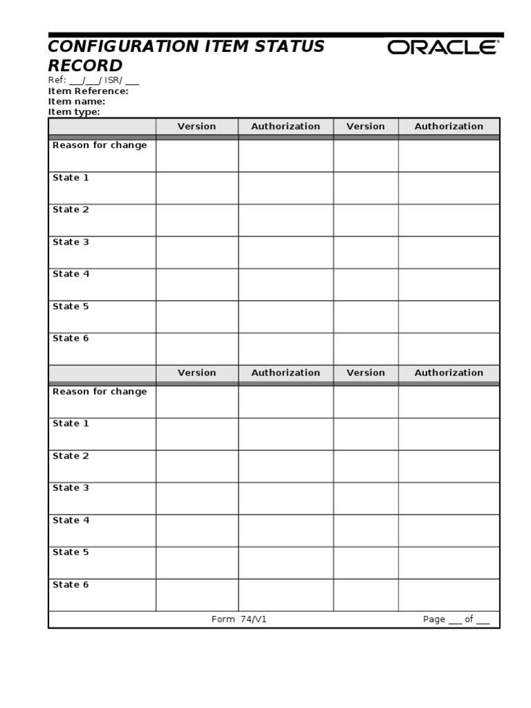 CM030 Configuration Item Status Record | PDF | Computers | Technology ...