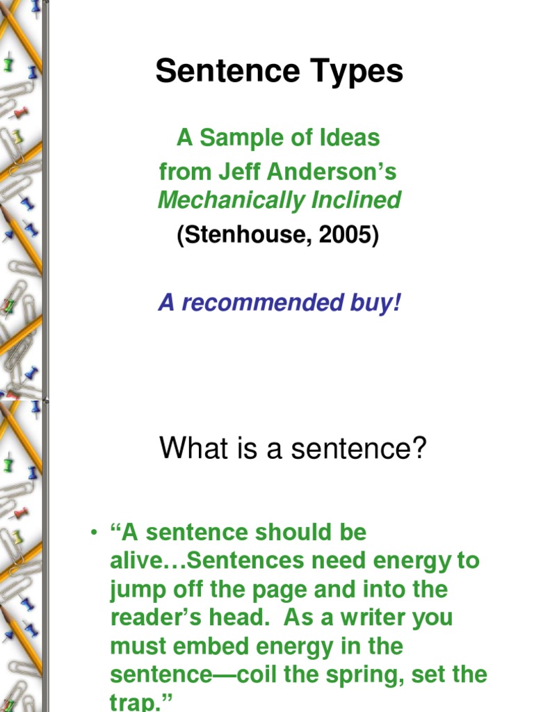 Sentence Types From Mechanically Inclined | PDF | Sentence (Linguistics ...