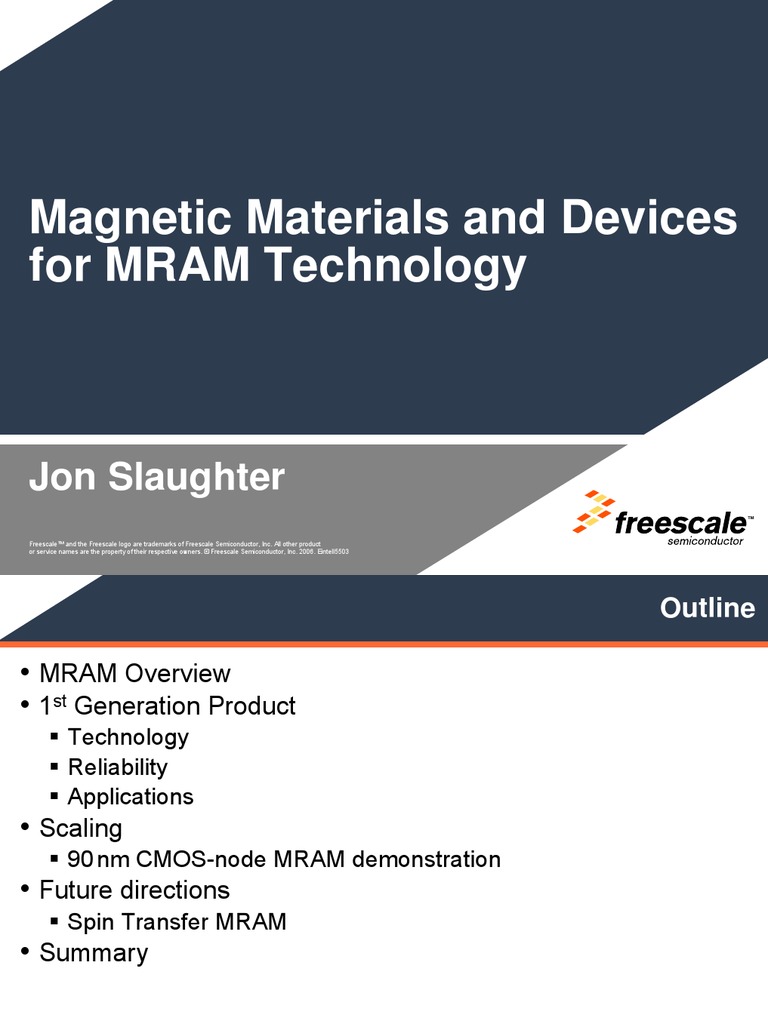 Magnetic Materials and Devices For MRAM Technology | PDF | Random Access Memory | Computer Data ...