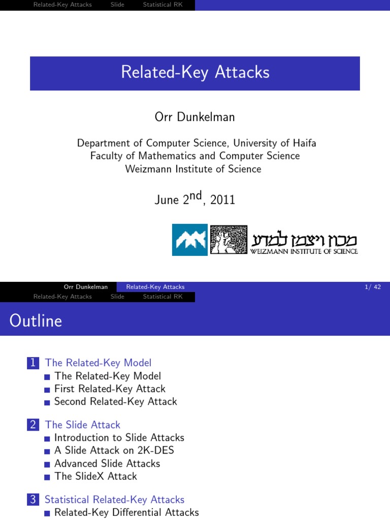 Related-Key Attacks | PDF | Computer Security Exploits | Security ...