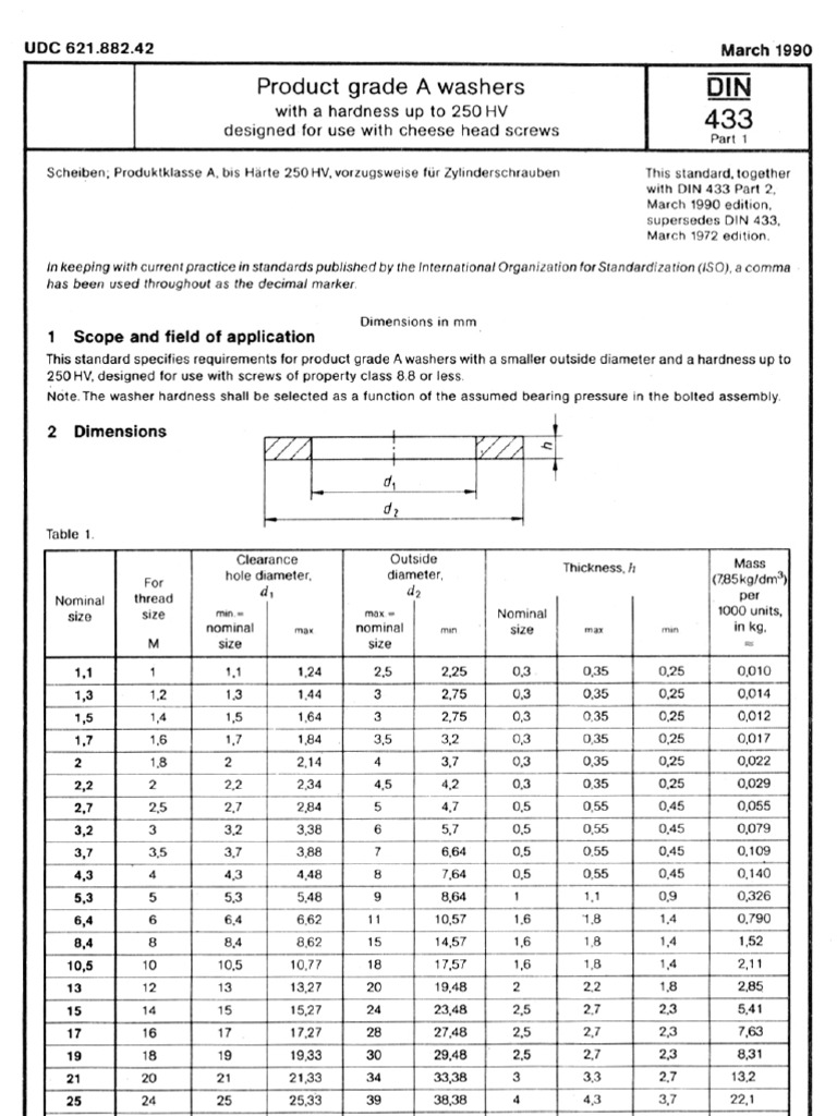 Din 433 PDF | Mechanical Engineering | Manufactured Goods