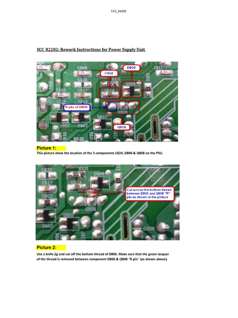 SCC 82202 PSU Rework Instruction v4 | PDF