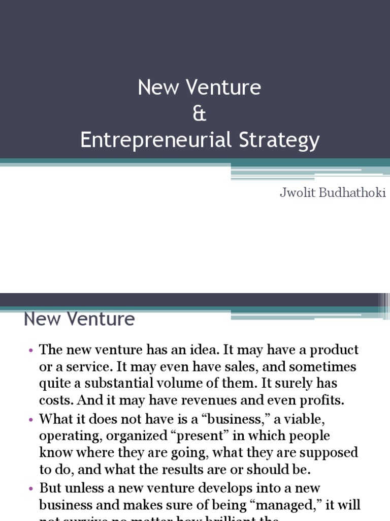 New Venture Strategy and Entrepreneurial Approaches | PDF ...