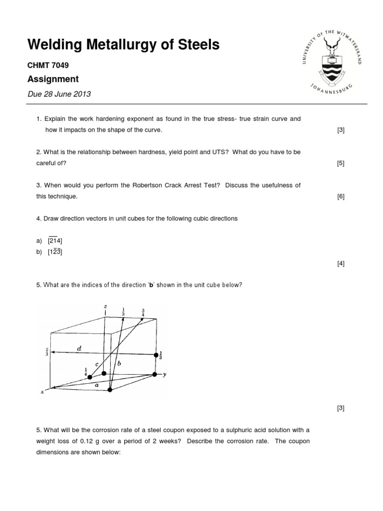 Welding Metallurgy of Steels Assignment | PDF
