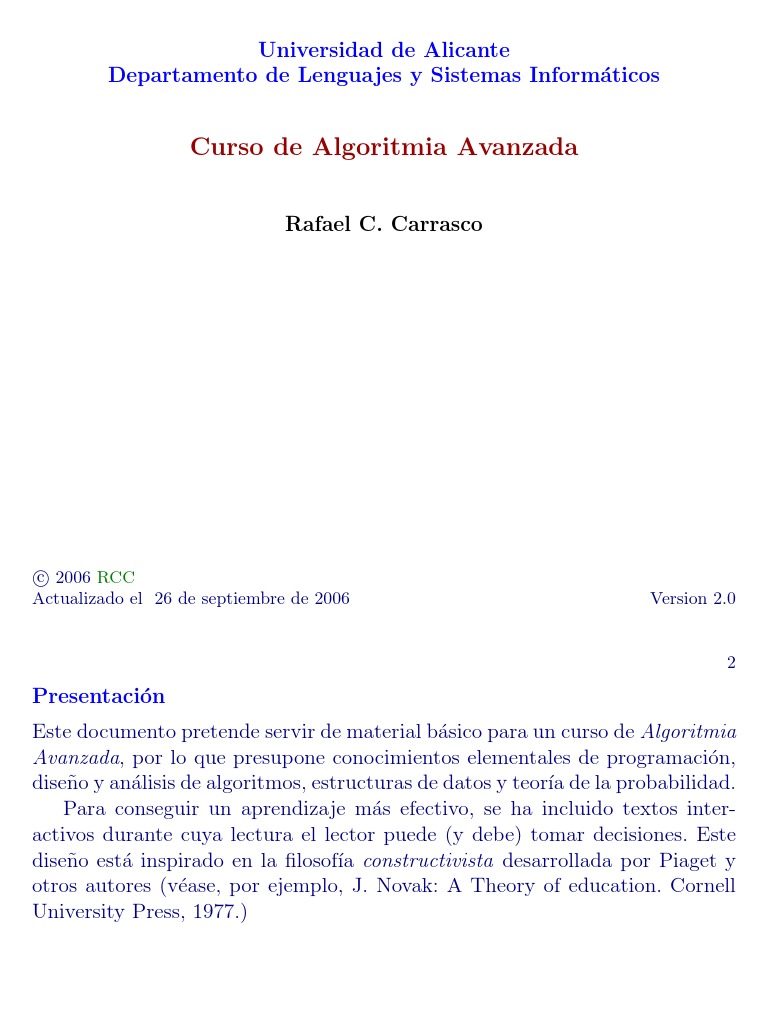 Curso de Algoritmia Avanzada | PDF | Clave (criptografía) | Cifrado