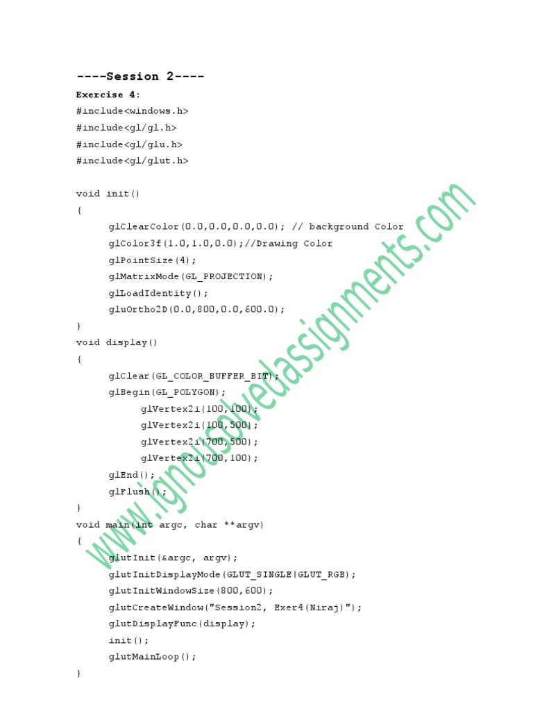 MCSL-54 (53) Computer Graphics - Solved Lab Manual | PDF | Algorithms ...