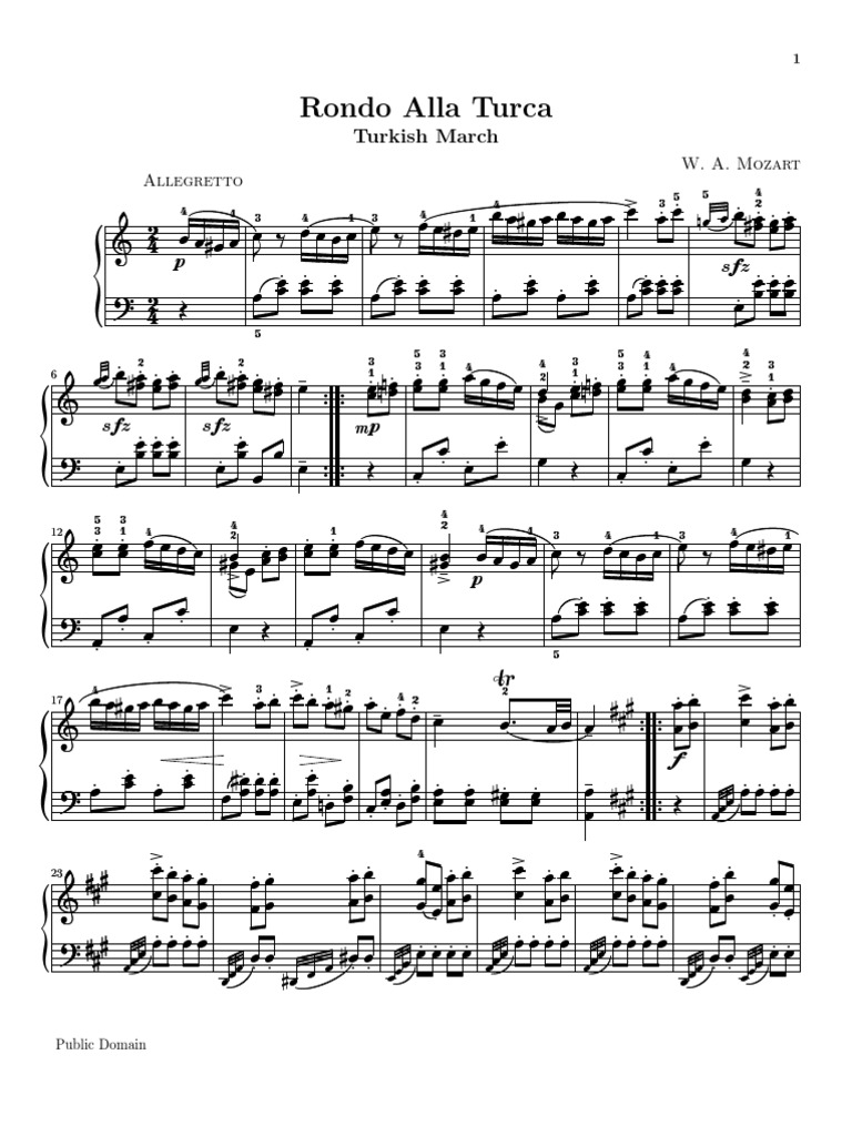 Mozart Rondo - Alla Turca | PDF