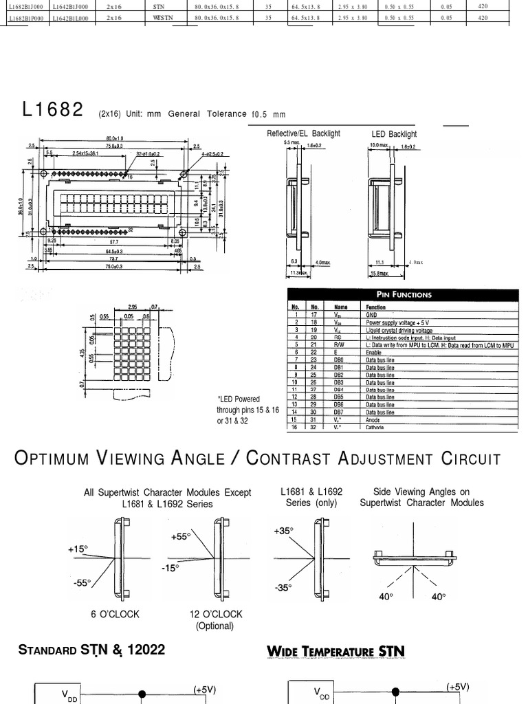 LCD 16 2 Datasheet | PDF