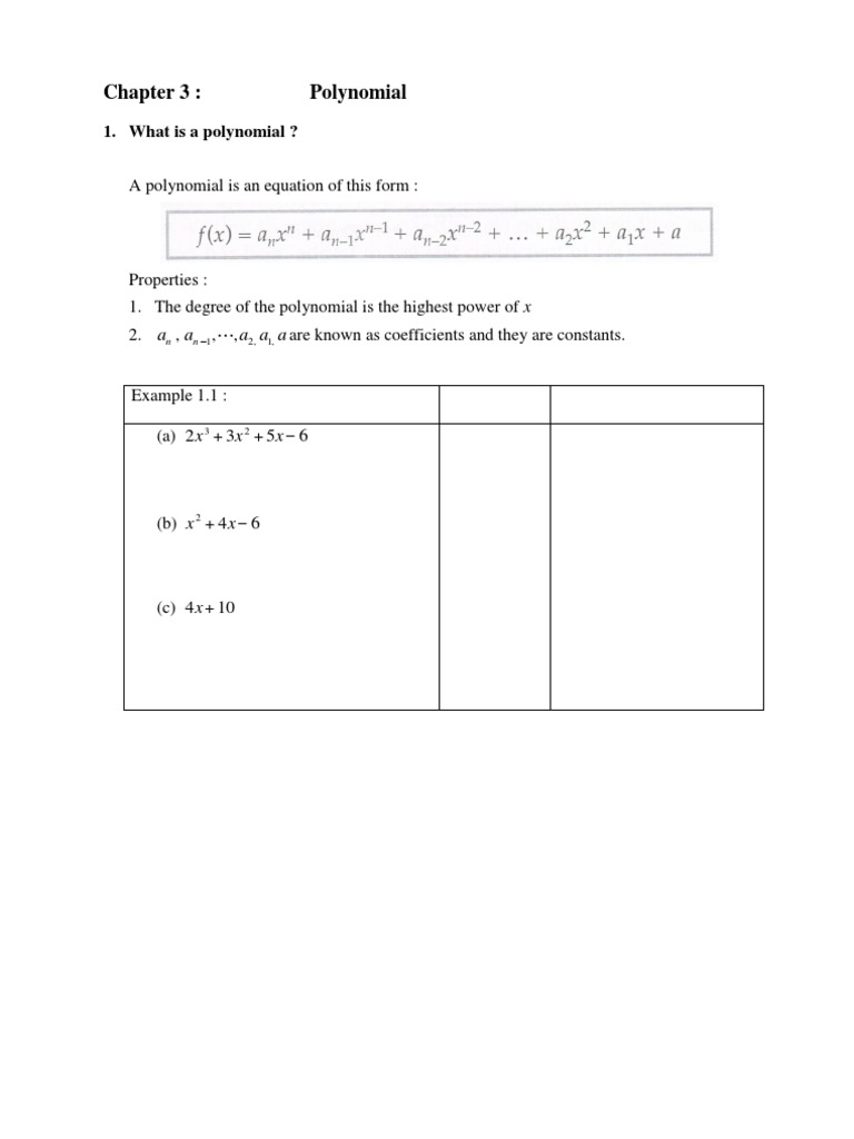 Chapter 3-Polynomial MDIS | PDF