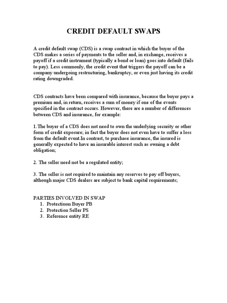 Credit Default Swaps | PDF | Credit Default Swap | Credit (Finance)