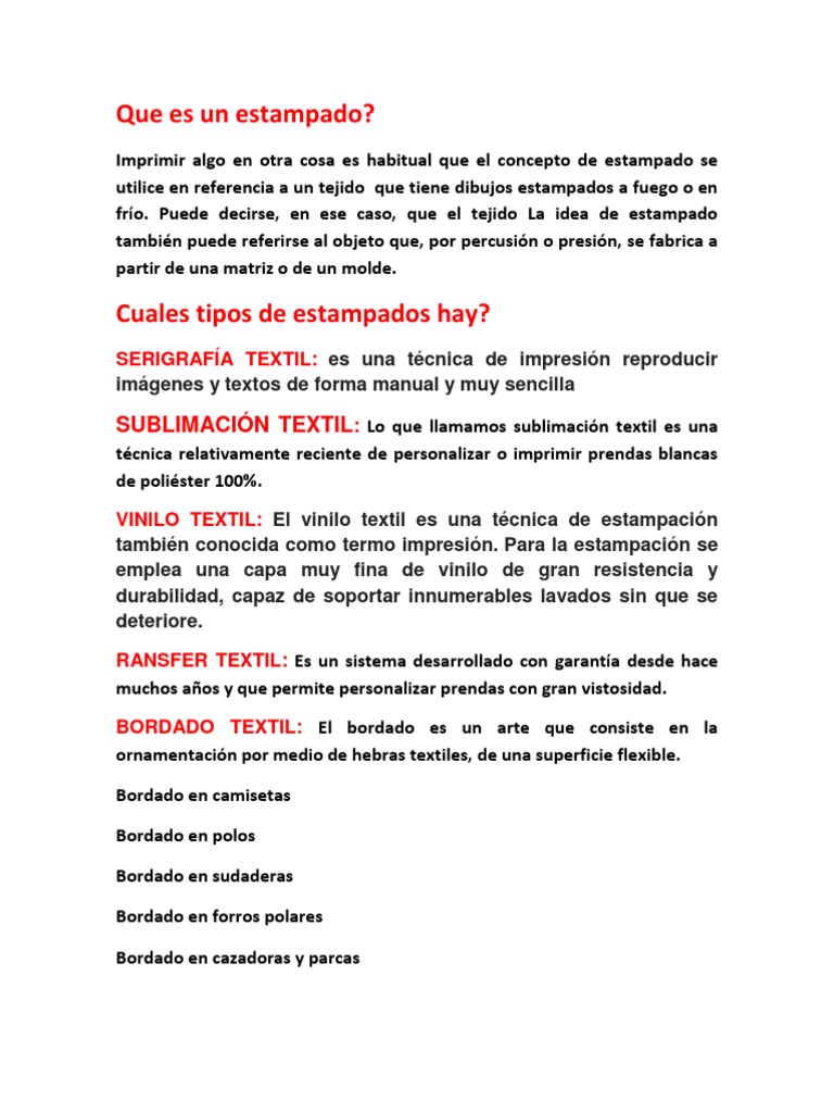 Definición y Tipos de Estampados | PDF | Arte | Estilo de vida