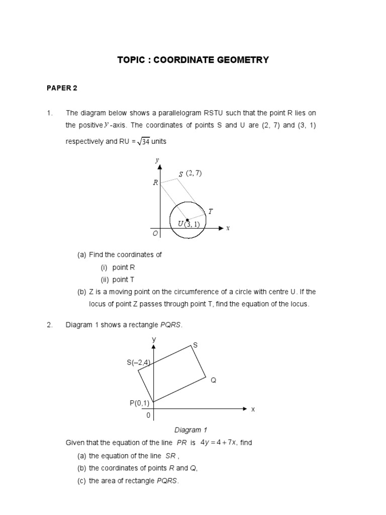 Chapter 6 Coordinate Geometry | PDF | Circle | Analytic Geometry