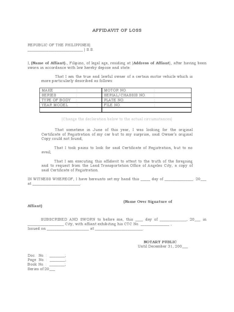 Sample Affidavit with Jurat Format | PDF | Affidavit | Philippines