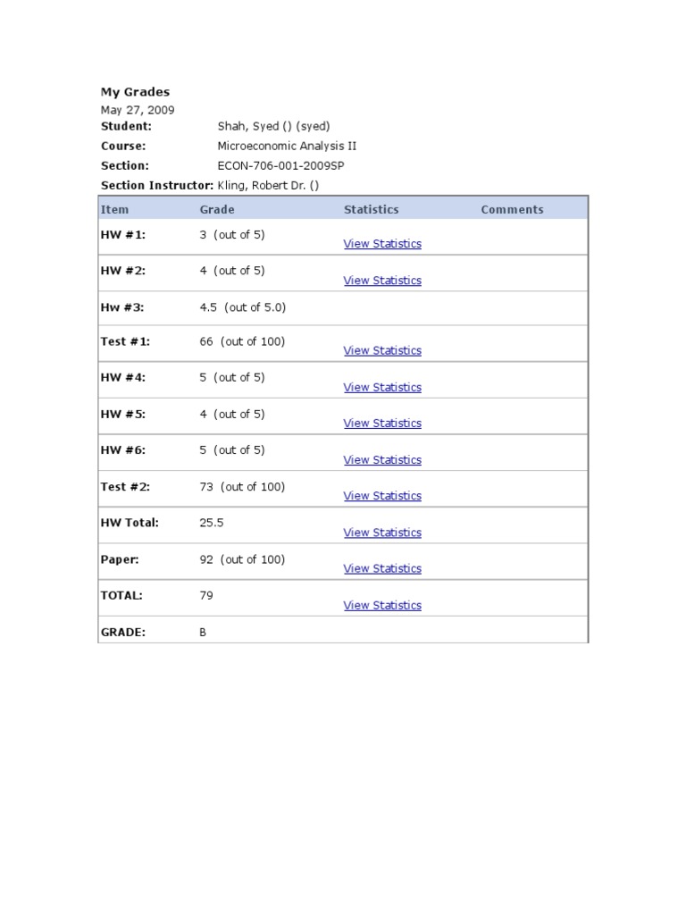 My Grades | PDF