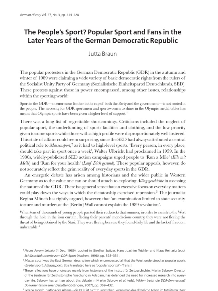 Sport DDR | PDF | East Germany | Germany