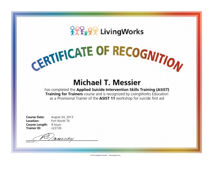 Asist Certificate | PDF