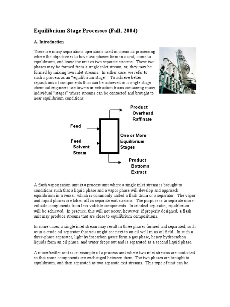 Equilibrium Stage Processes Overview | PDF | Enthalpy | Distillation