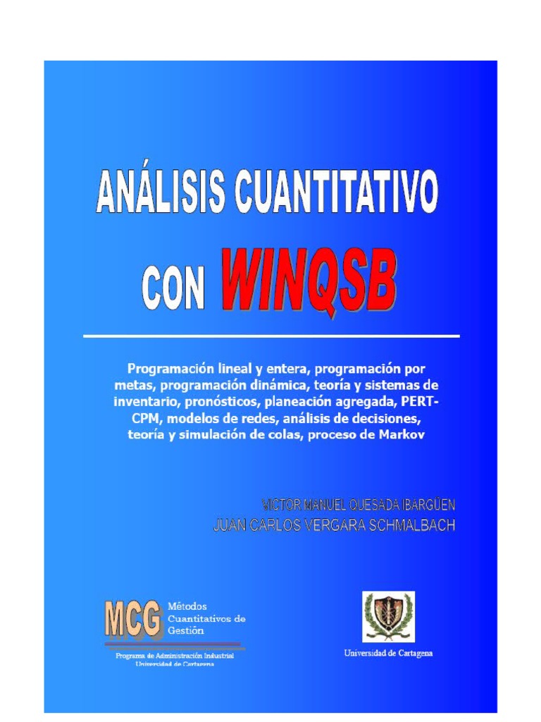 Manual de Uso - WINQSB | PDF | La investigación de operaciones | Toma de decisiones