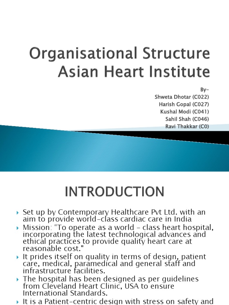 Organisational Structure - Asian Heart | PDF | Hospital | Patient
