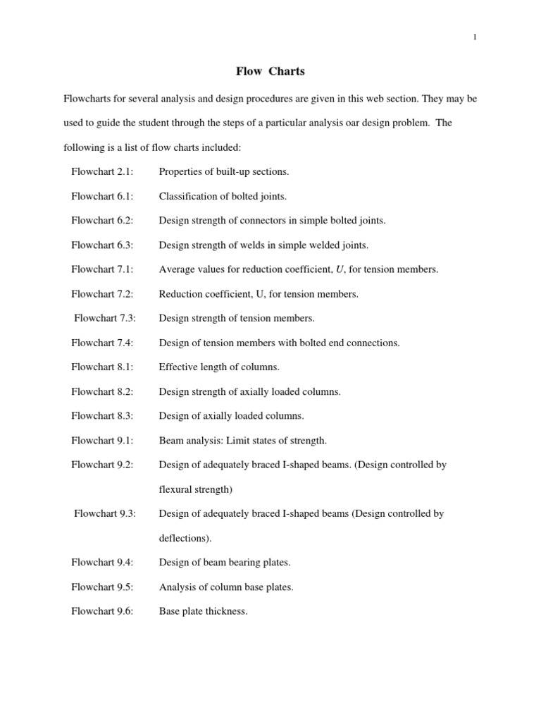 Flowcharts for Structural Design Analysis | PDF