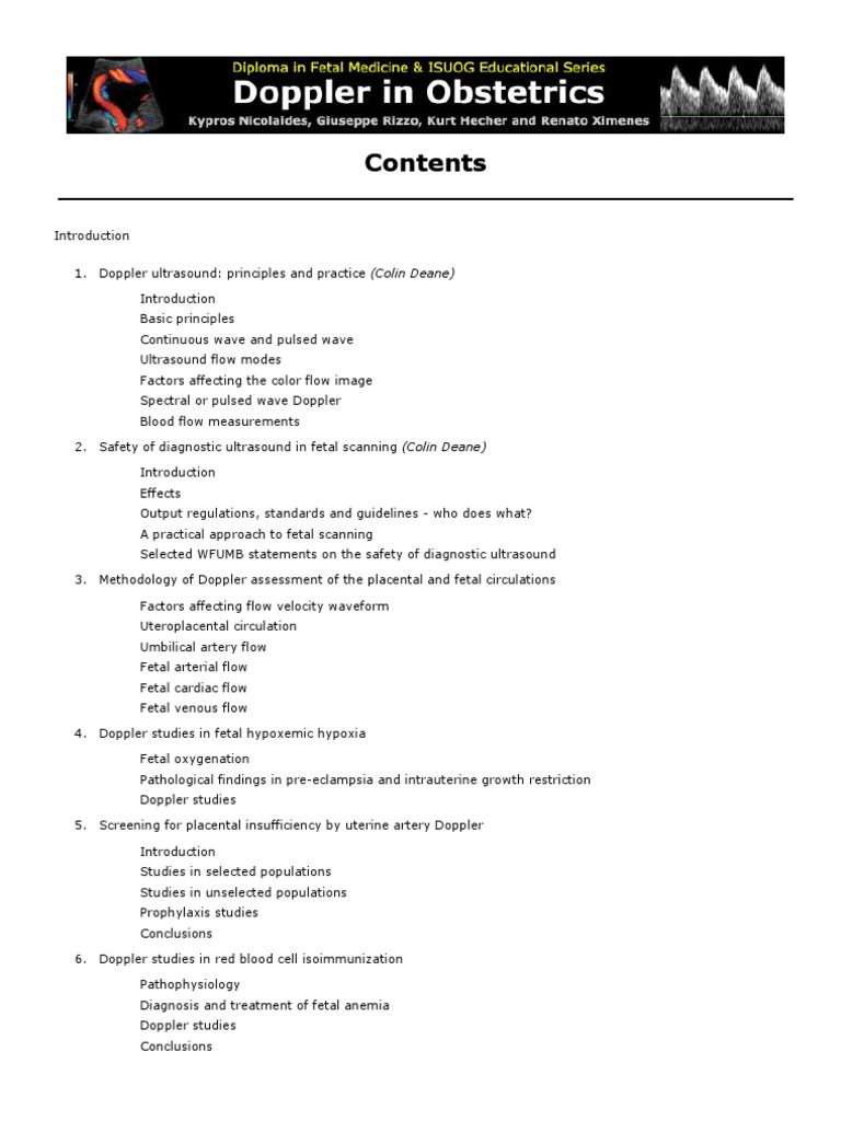 Doppler in Obstetrics | PDF | Medical Ultrasound | Medical Imaging
