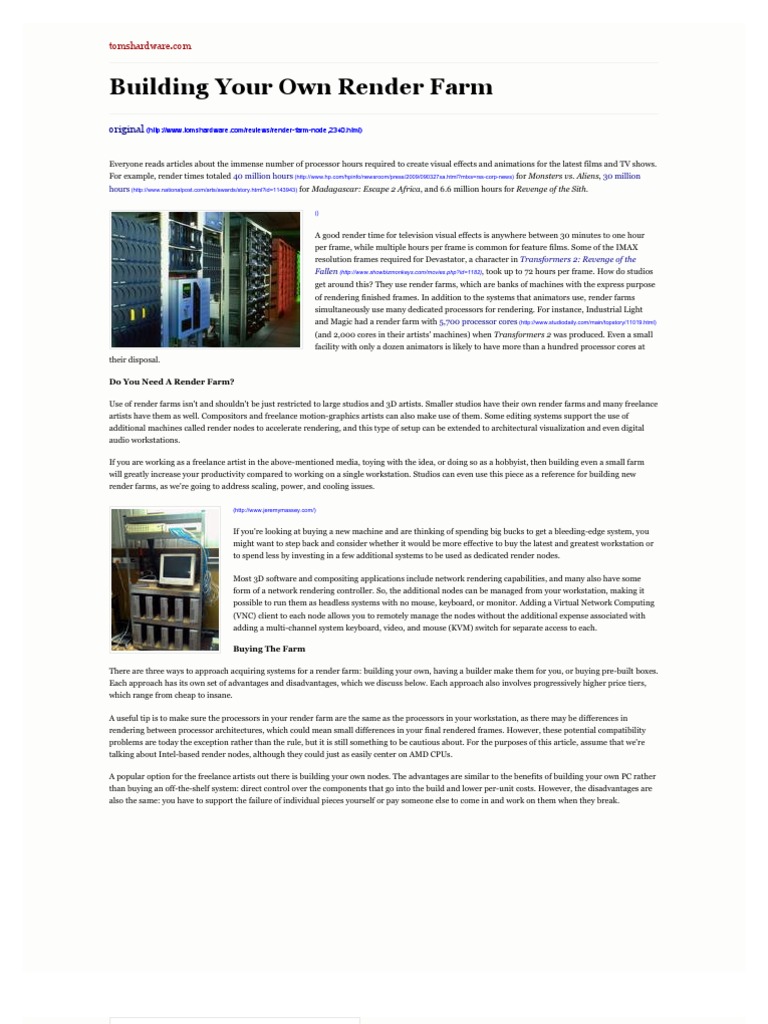 Building Your Own Render Farm | Download Free PDF | Graphics Processing ...