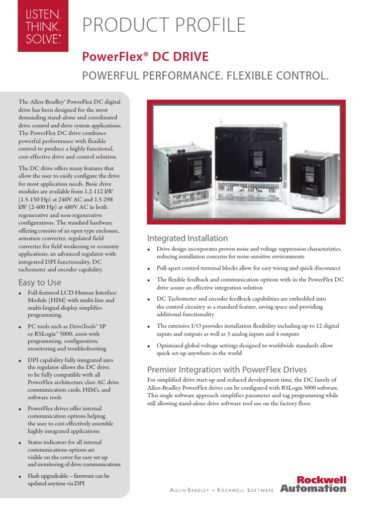 Product Profile: Powerflex® DC Drive | PDF | Input/Output | Automation