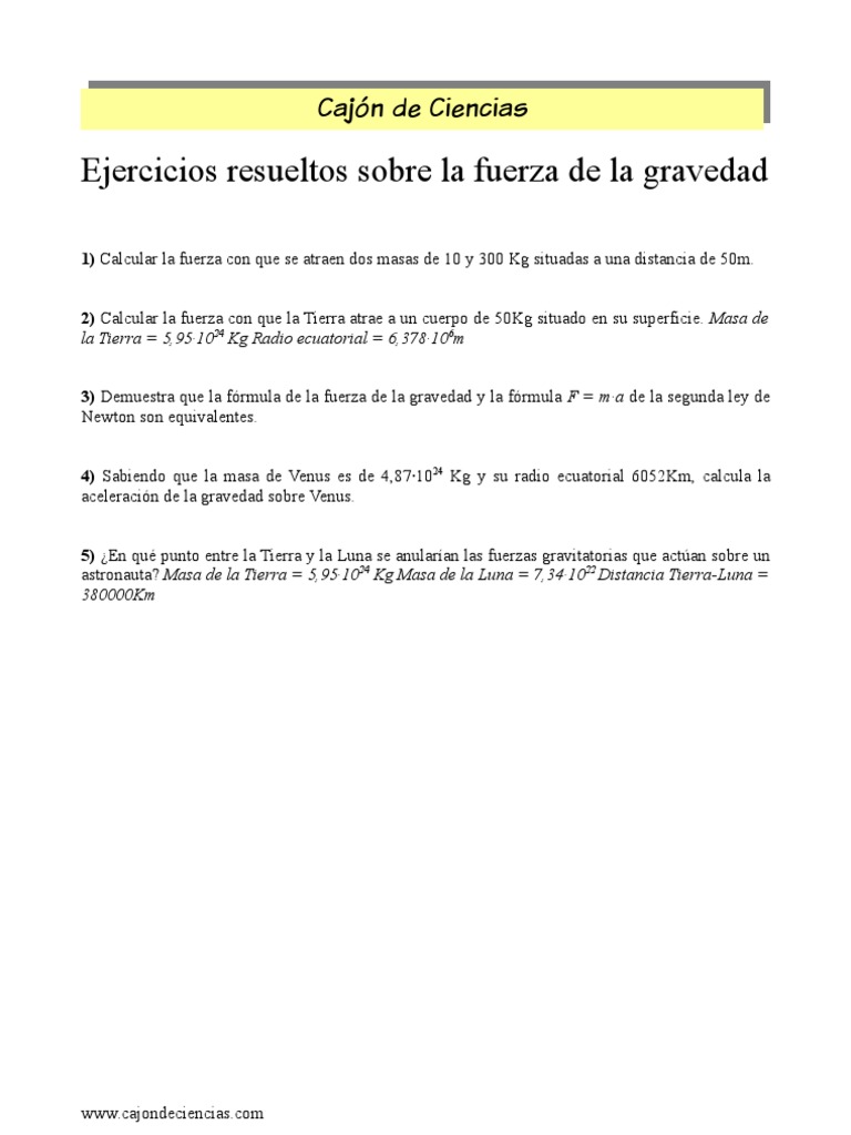 ER Fuerza Gravedad | PDF | Gravedad | Masa