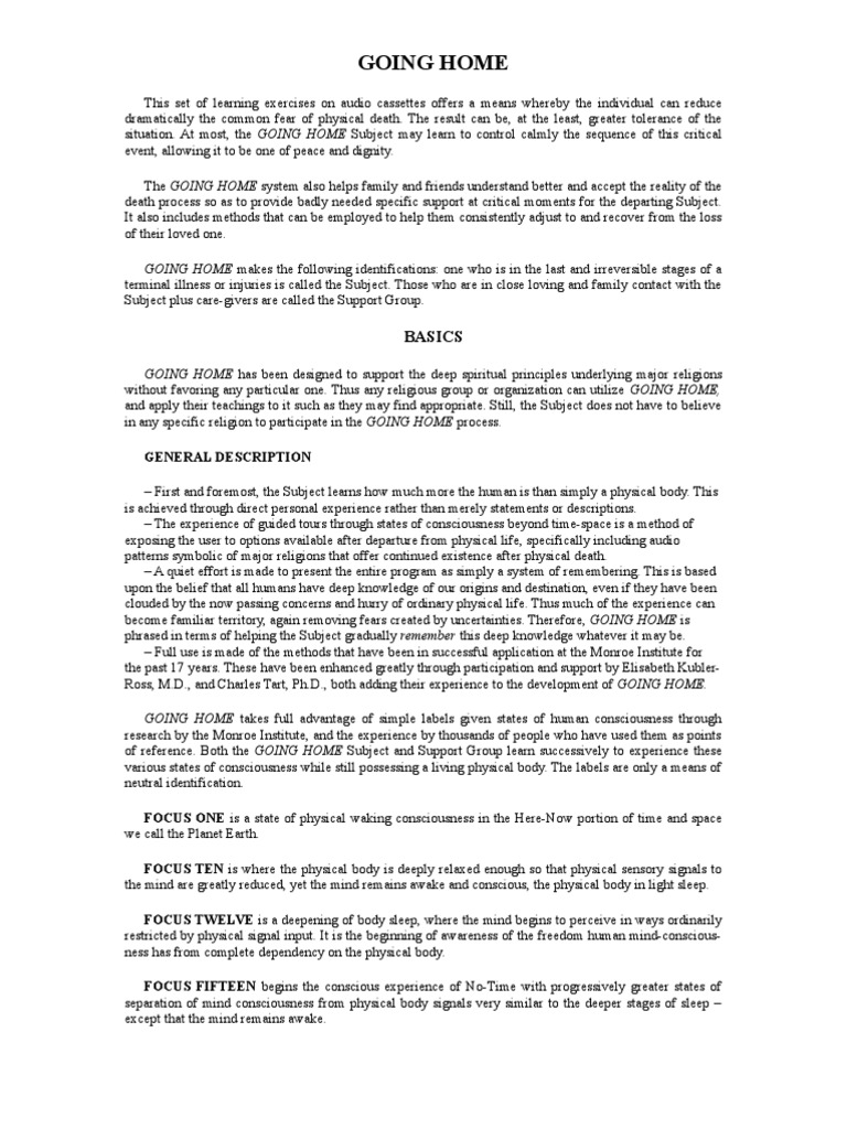 Going Home | PDF | Self-Improvement