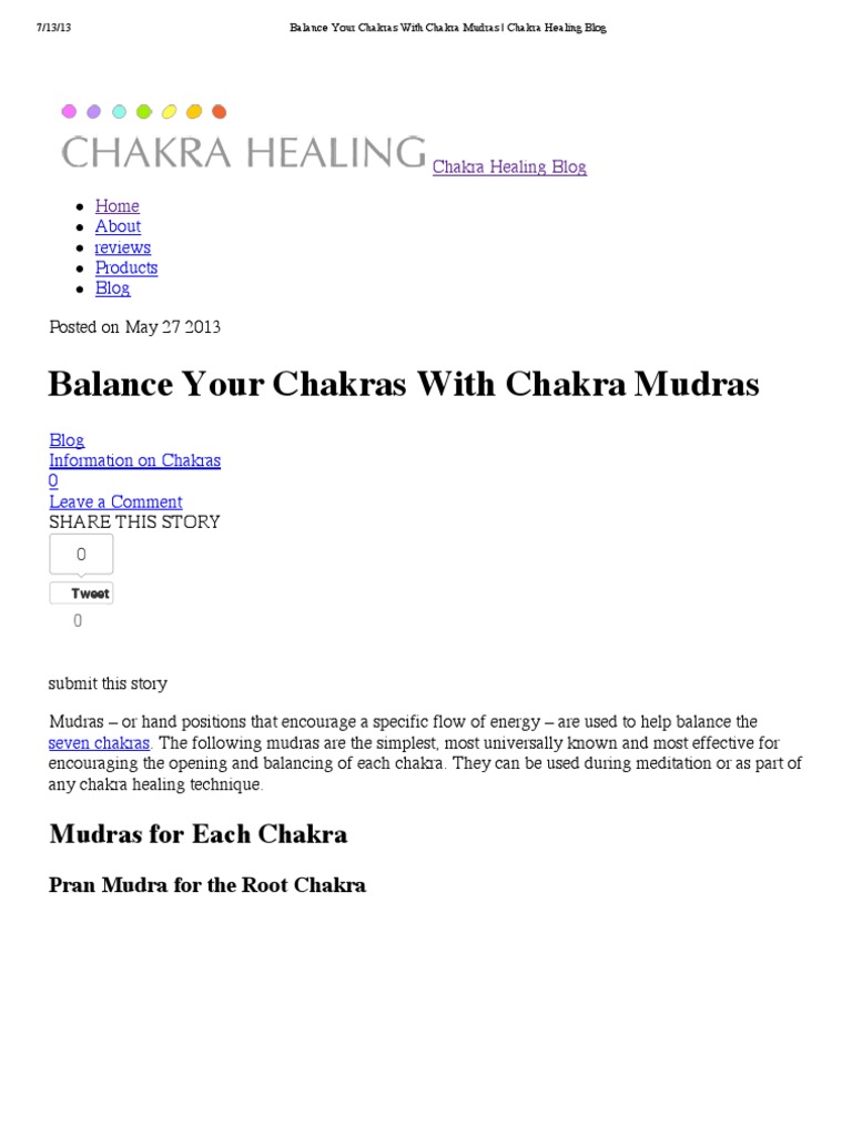 Balance Your Chakras With Chakra Mudras - Chakra Healing Blog | PDF ...