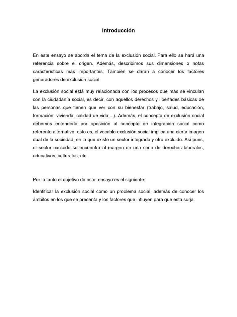 Dimensiones de la Exclusión Social | PDF | Exclusión social | Desempleo