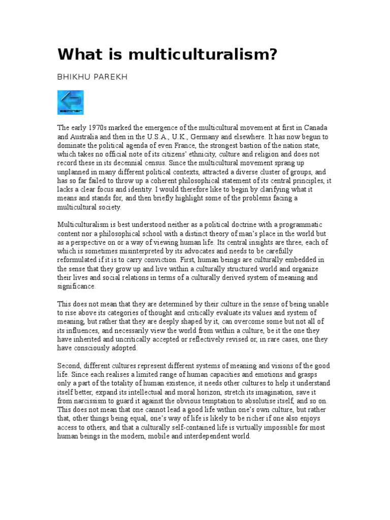 What Is Multiculturalism | PDF | Multiculturalism | Liberalism