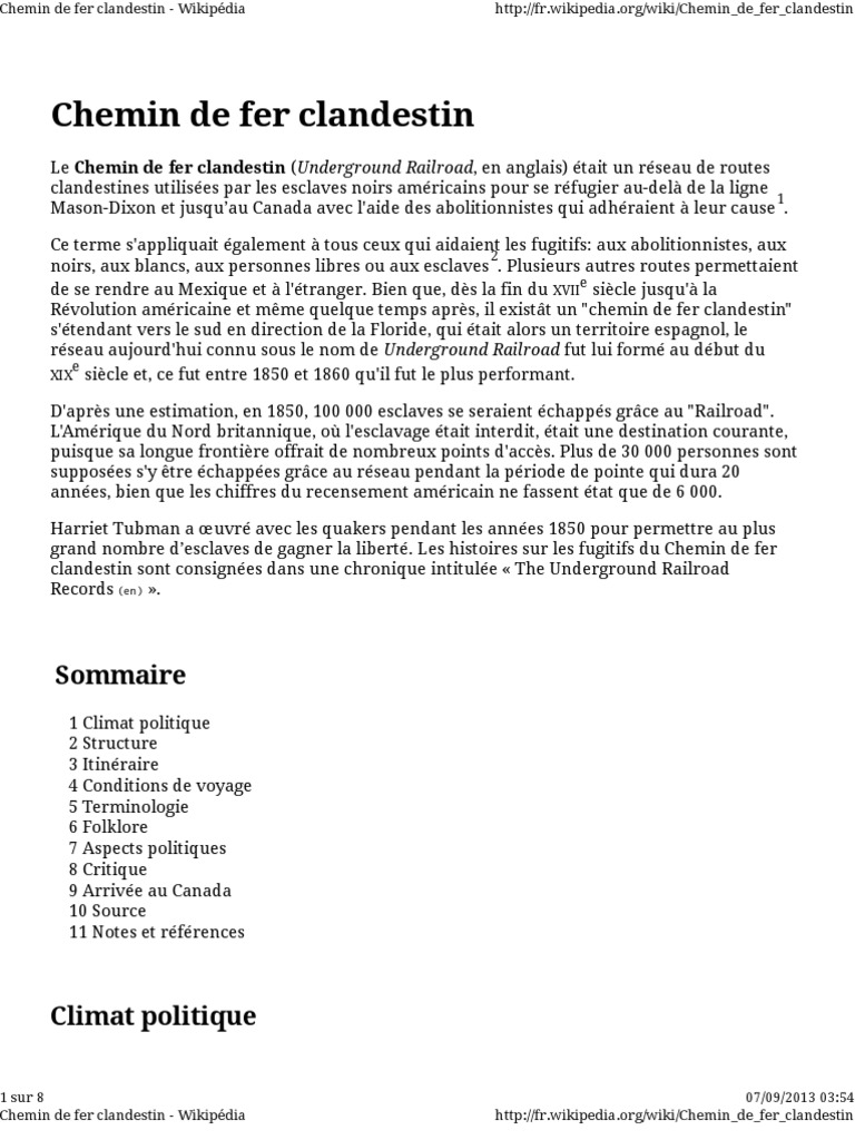 Underground Railroad | PDF | Chemin de fer clandestin | Travail forcé