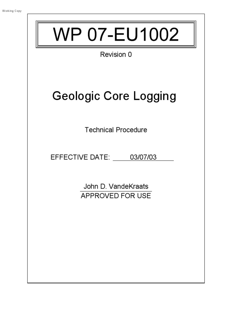 Geologic Core Logging: Revision 0 | PDF | Geology | Science