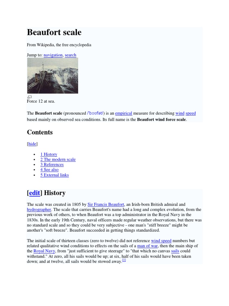 Beaufort Scale | PDF | Basic Meteorological Concepts And Phenomena | Storms