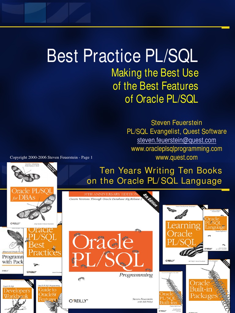 Steven Feuerstein Best Practice Plsql Pdf Plsql Test Driven