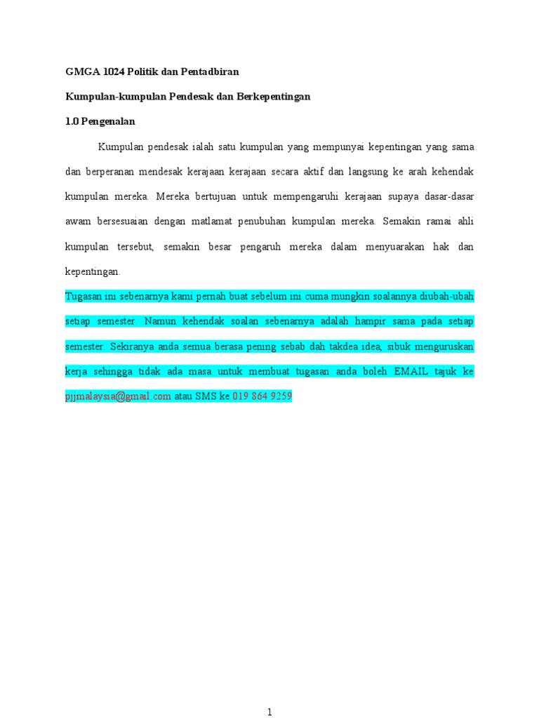 GMGA 1024 Politik Dan Pentadbiran | PDF