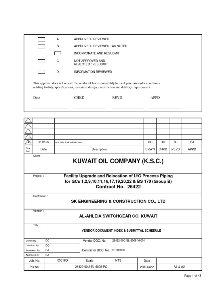 Vendor Document Index & Submittal Schedule | PDF | Microform ...