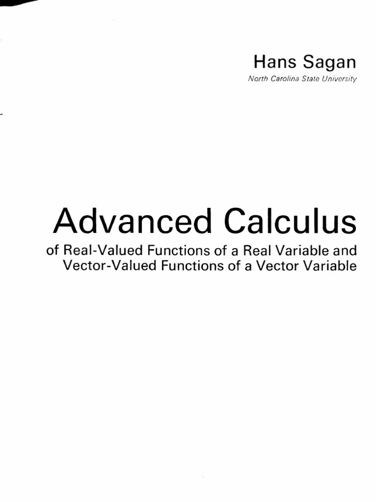 Advanced Calculus Sagan | PDF
