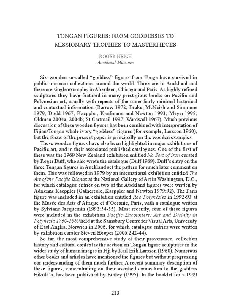 Tongan Wooden Goddess Figures | PDF | Tonga | Idolatry
